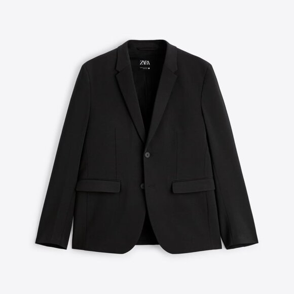 Zara | Suits & Blazers | Nwt Zara Man Black Hightech Straightcut Suit ...
